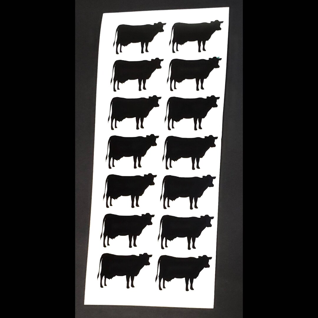 Vinyl Decal Sheet of 24 Cow Vinyl Decals | Farm Animal Stickers ...