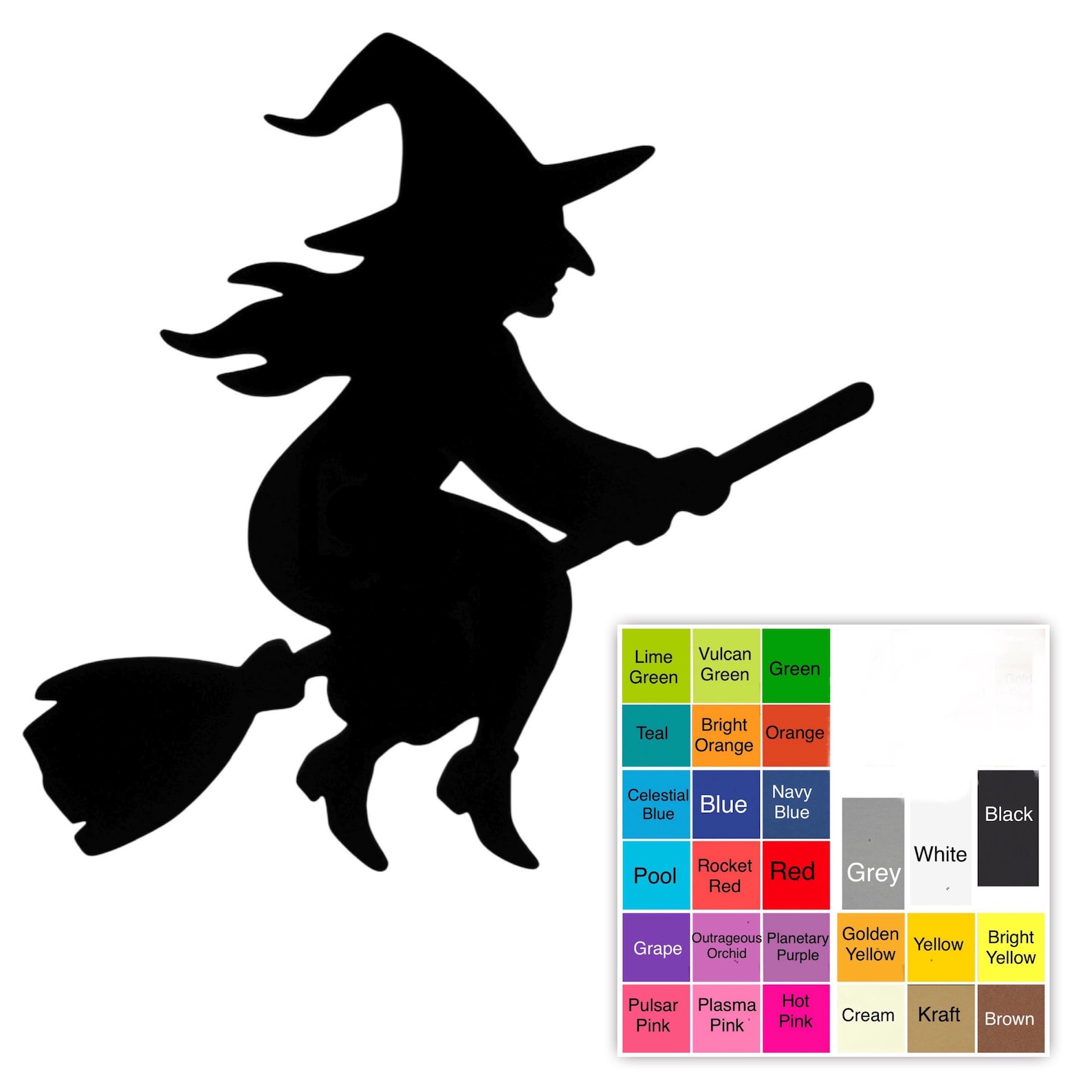 25 Pack – Paper Witch on a Broom Shapes, Witch Die Cuts, Halloween ...