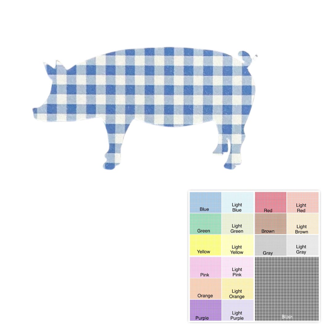 24 Pack - Gingham Pig Paper Shapes, Pig Die Cuts, Pig Cut Outs, Pig ...