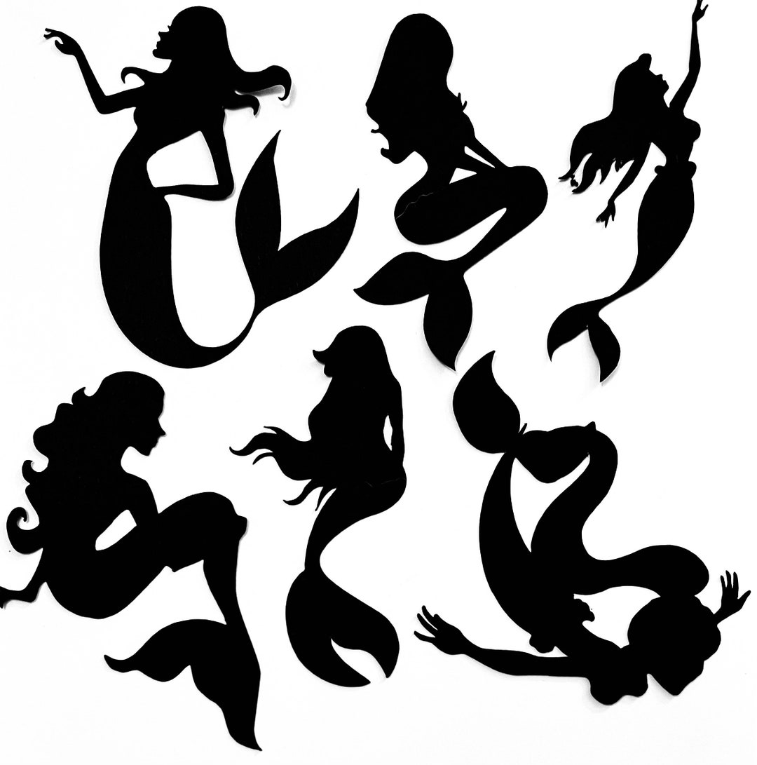 24 Pack – Paper Mermaid Shapes, 6 Different Mermaid Die Cuts, Ocean ...