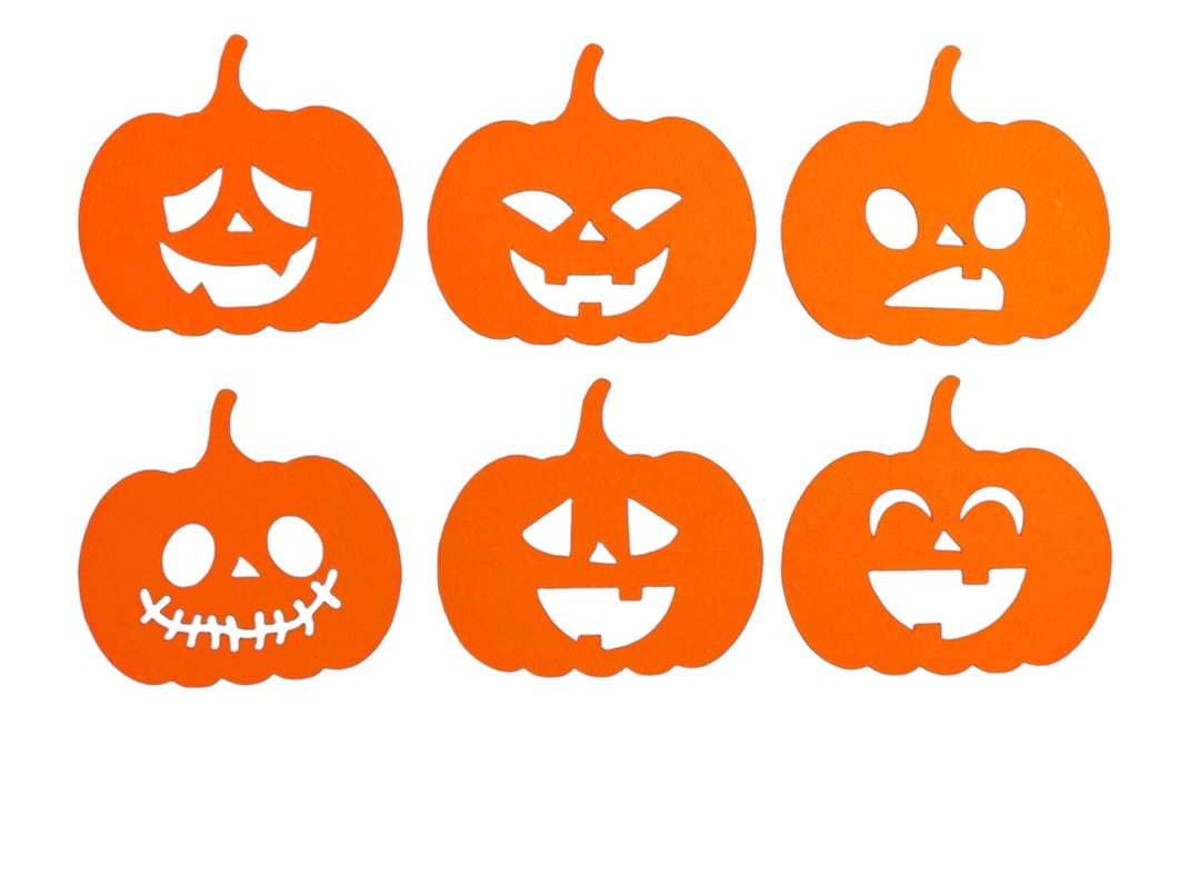 Jack O' Lantern Cutouts - Set of 24 Halloween Paper Shapes for Crafts ...