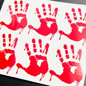 24 Bloody Hand Stickers - Laptop, Water Bottle, Notebook Decor ...
