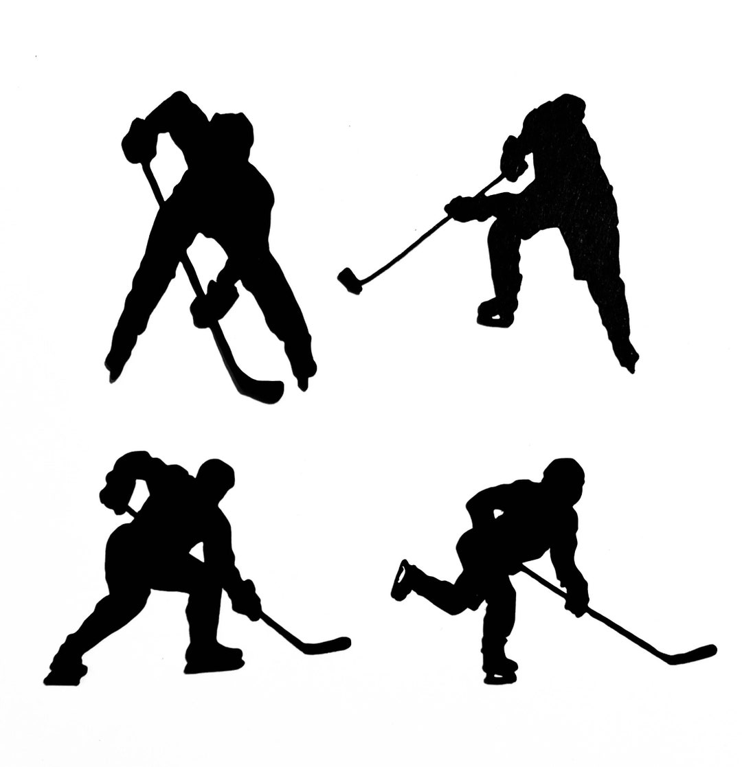 24 Pack – Paper Hockey Player Shapes, 4 Different Poses, Sports Die ...