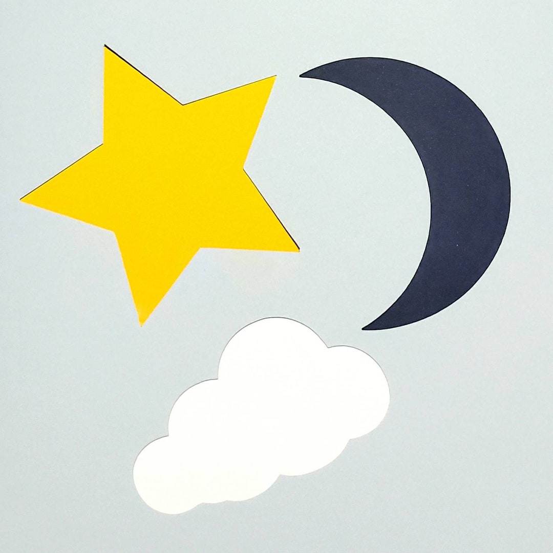 Celestial Paper Cutouts Set: Moon, Star & Cloud Shapes - DIY Baby ...