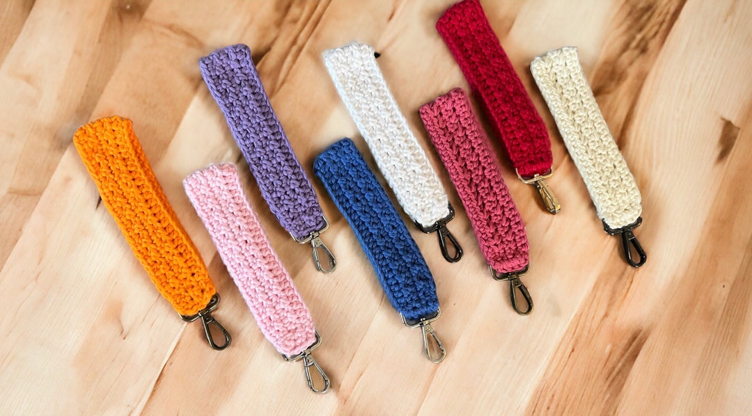 Crochet Wristlet Keychain Handmade, Colorful Crochet Keychain, Handmade ...