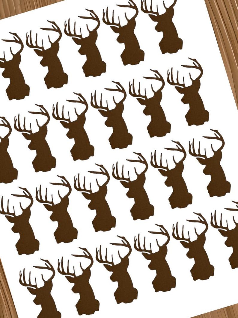 Vinyl Decal Sheet of 24 Deer Head Vinyl Decals | Hunting Stickers ...