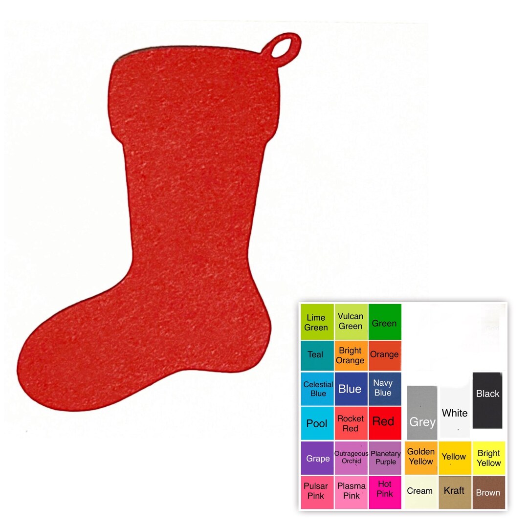 25 Pack – Paper Christmas Stocking Shapes, Stocking Die Cuts, Holiday ...