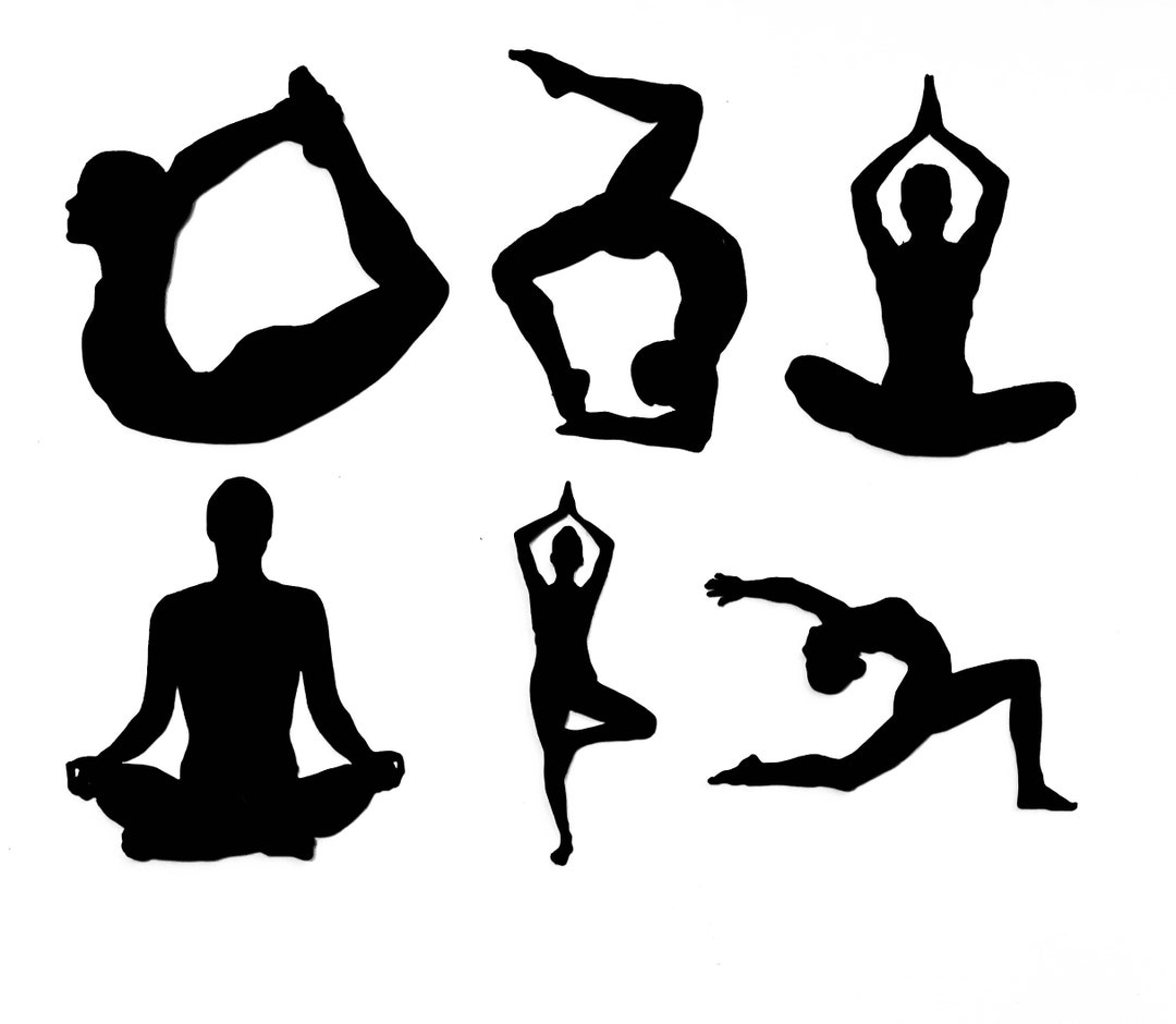 Yoga Position Cut Outs 24 Pieces Craft & Bulletin Board Shapes, Yoga ...