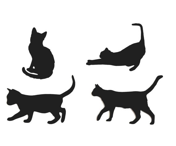 24 Cat Die Cut Set Cats Cut Outs Cat Cutouts Cat Paper Cutouts | Etsy