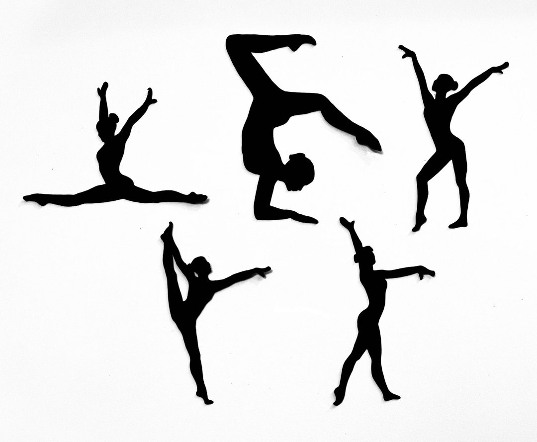 25 Pack – Paper Gymnast Shapes, 5 Different Poses, Gymnast Die Cuts ...