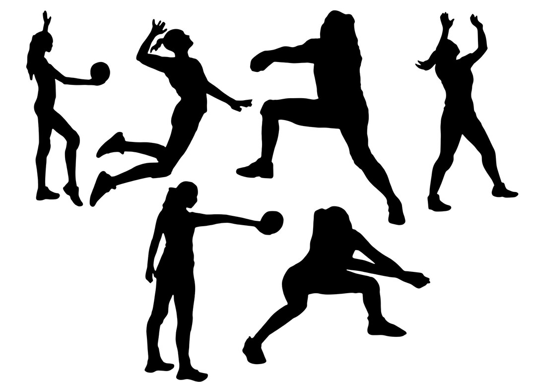 24 Pack – Paper Volleyball Player Shapes, 6 Different Poses, Sports Die ...