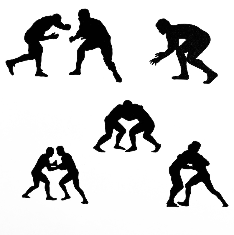 25 Pack – Paper Wrestler Shapes, 5 Different Poses, Wrestling Die Cuts ...