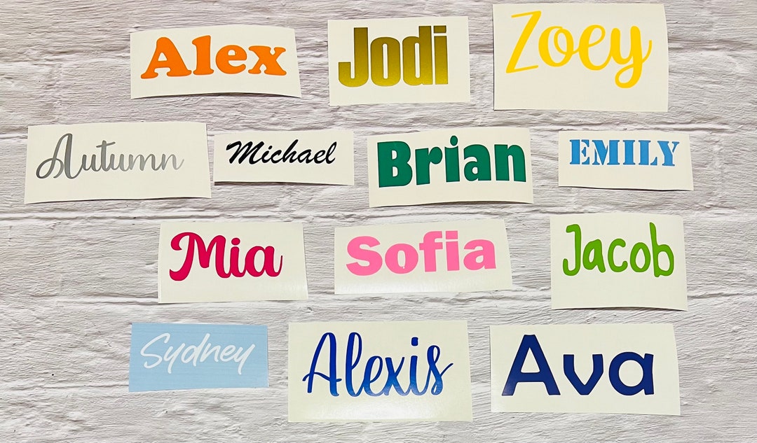 Custom Name Vinyl Stickers, Personalized Name Vinyl Stickers, Name ...