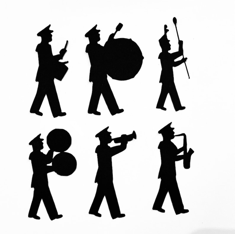 24 Pack – Paper Marching Band Shapes, Band Member Die Cuts, 6 Different ...
