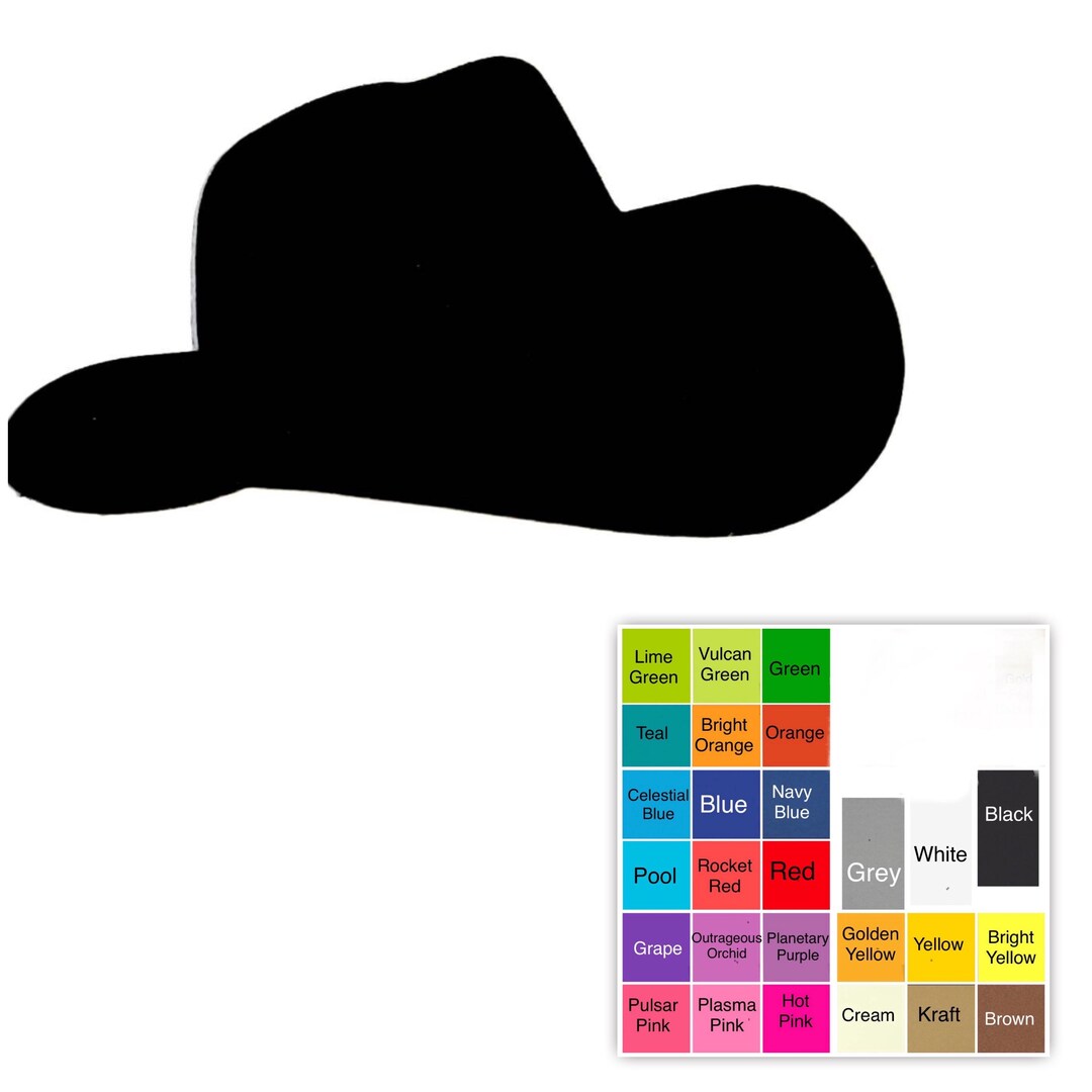 25 Pack – Paper Cowboy Hat Shapes, Cowboy Hat Die Cuts, Western Party ...