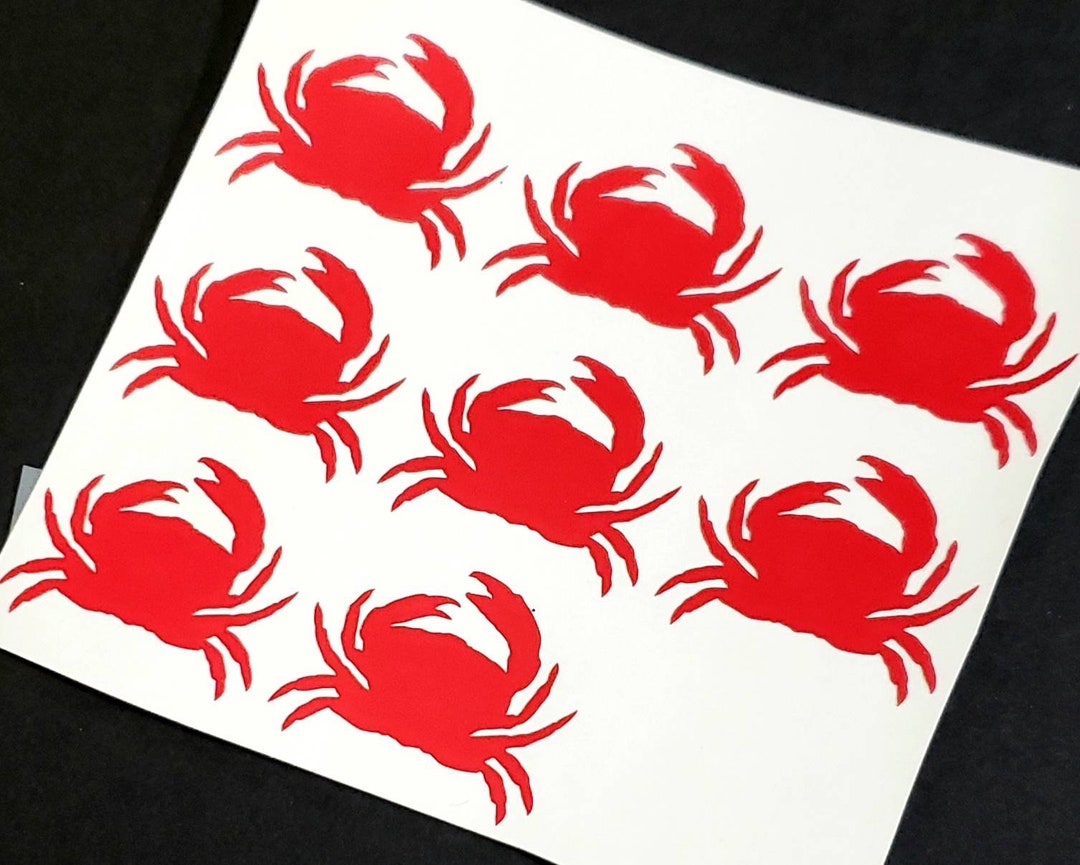 Vinyl Decal Sheet of 24 Crab Vinyl Decals | Beach Stickers | Laptop ...