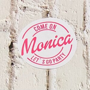 Custom Name Stickers, Come on Lets Go Party Waterproof Vinyl Stickers ...