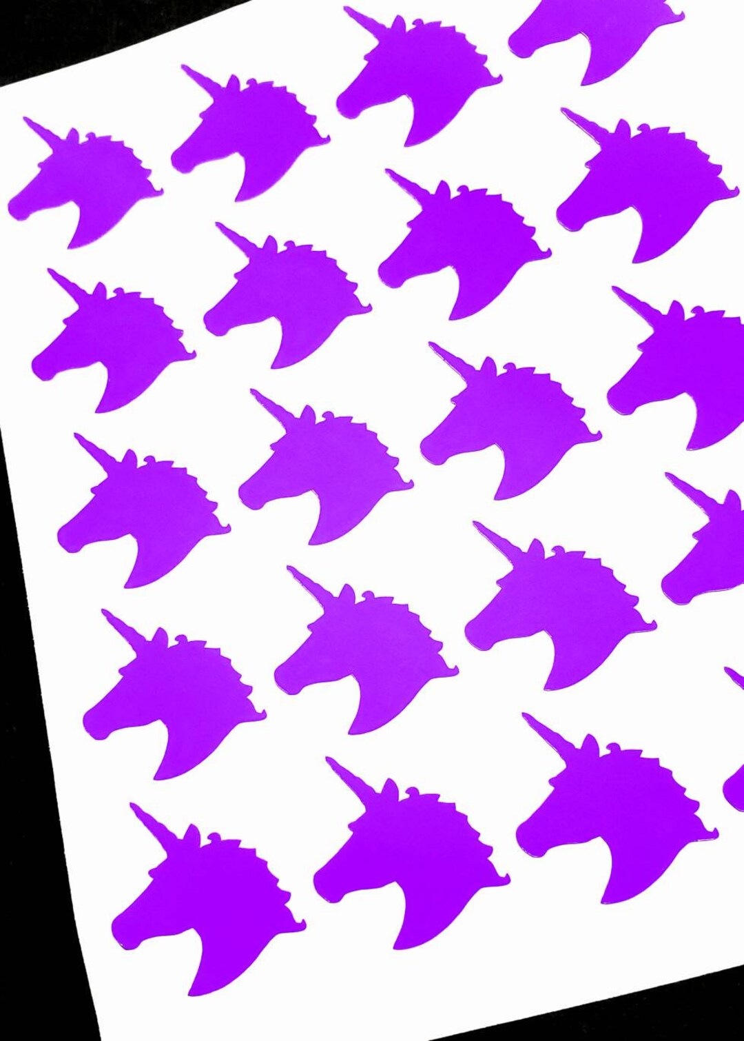 24 Unicorn Head Vinyl Stickers Unicorn Vinyl Decals Unicorn - Etsy