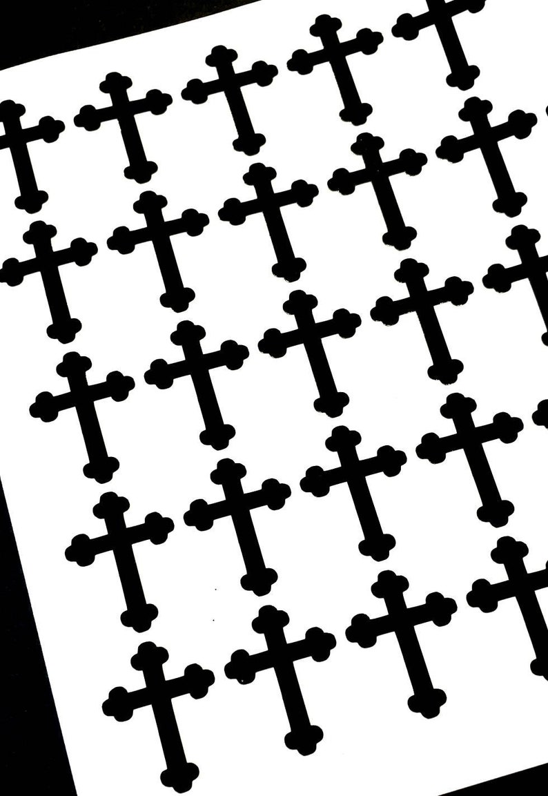 24 Cross Vinyl Stickers Cross Vinyl Decals Cross Stickers | Etsy