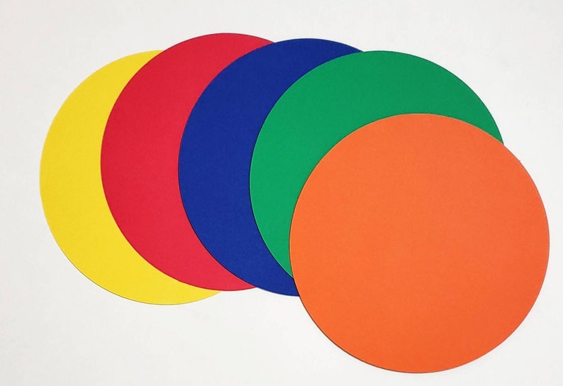 Circle Shape Die Cuts in Primary Colors Circle Shape Cut Outs - Etsy
