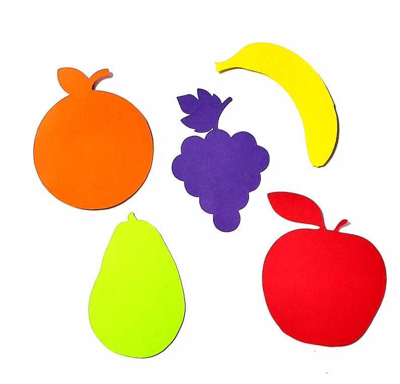 25 Pack – Paper Fruit Shapes, 5 Different Fruits, Fruit Die Cut, Summer ...