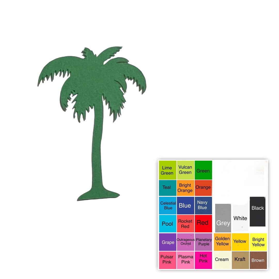25 Pack – Paper Palm Tree Shapes, Tropical Tree Die Cuts, Beach Party ...