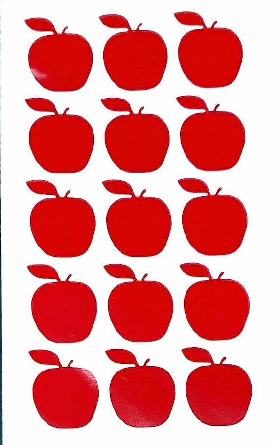 24 Apple Vinyl Stickers Apple Vinyl Decals Apple Stickers | Etsy