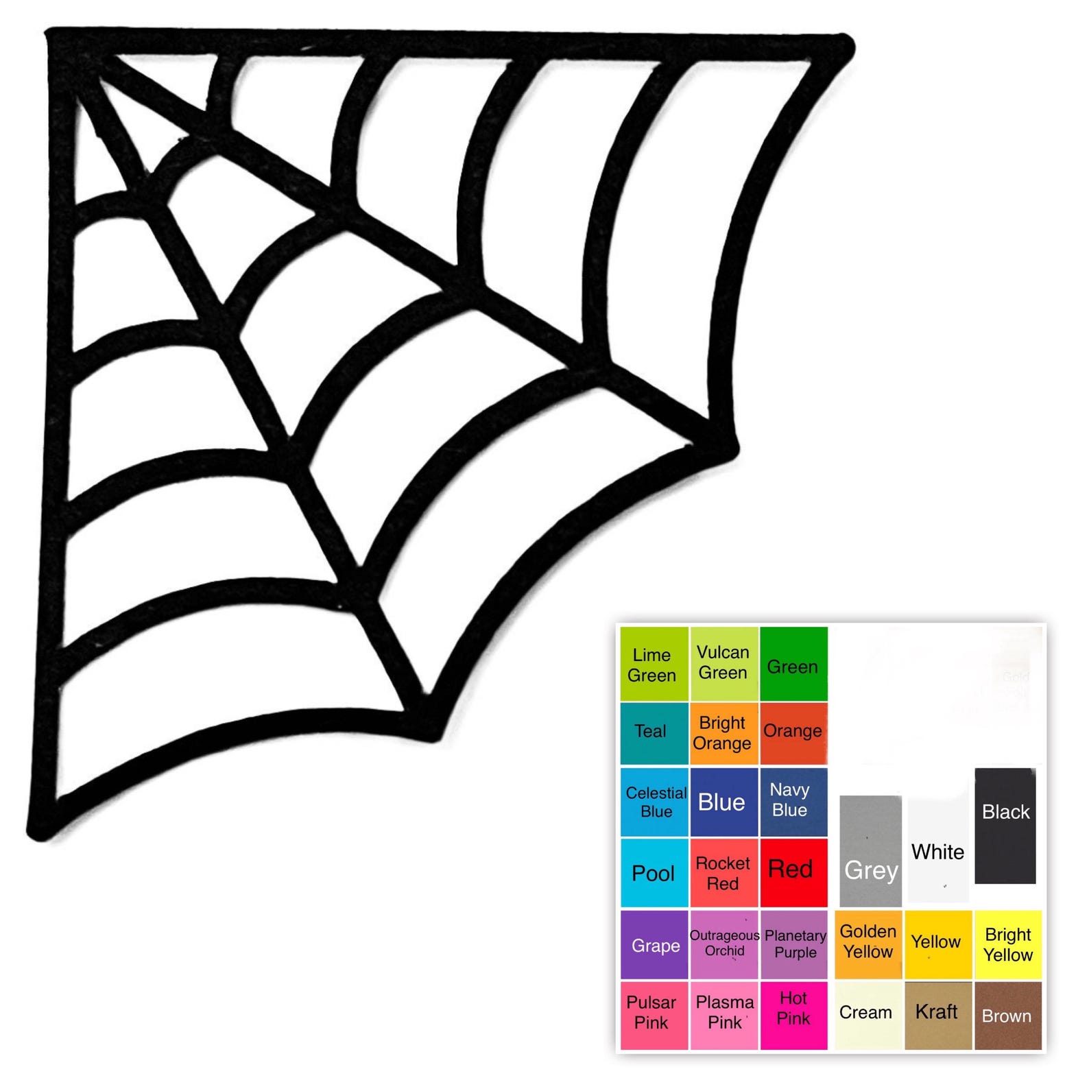 25 Pack – Paper Corner Spider Web Shapes, Halloween Web Die Cuts ...