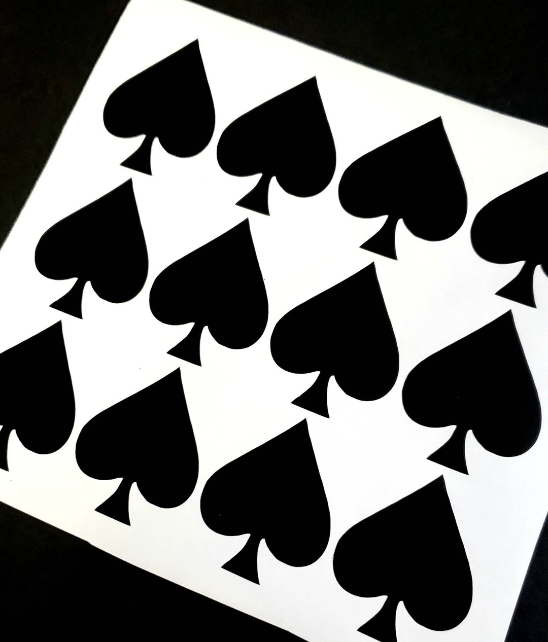 Vinyl Decal Sheet of 24 Spade Shape Decals | Card Game Stickers | Poker ...