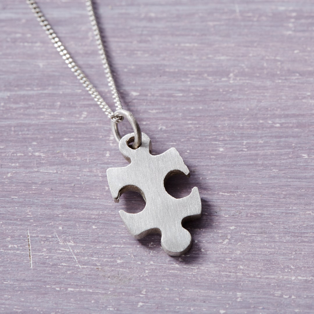 Puzzle Pendant Puzzle Necklace Solid Silver Pendant - Etsy