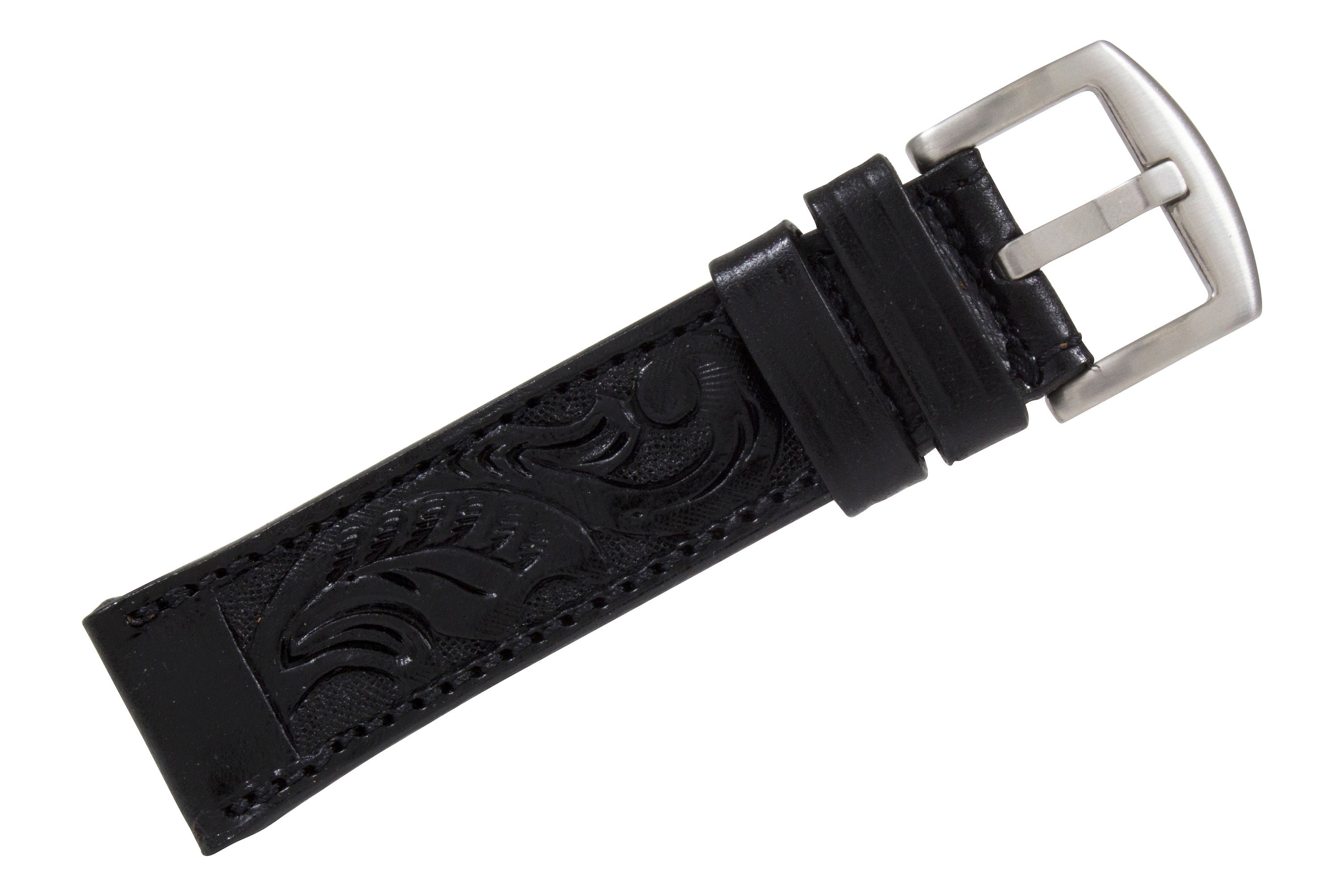 Black Hand Tooled Leather Watch Strap (handmade in Texas USA) - Etsy