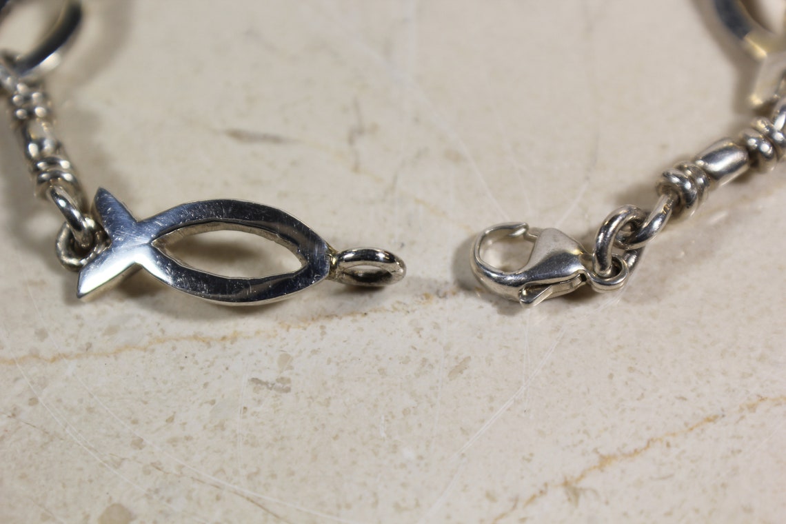 ACTS Ichthus Bracelet Sterling Silver Fishers of Men Bracelet - Etsy