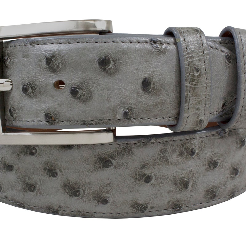 Gray Leather Belt - Etsy