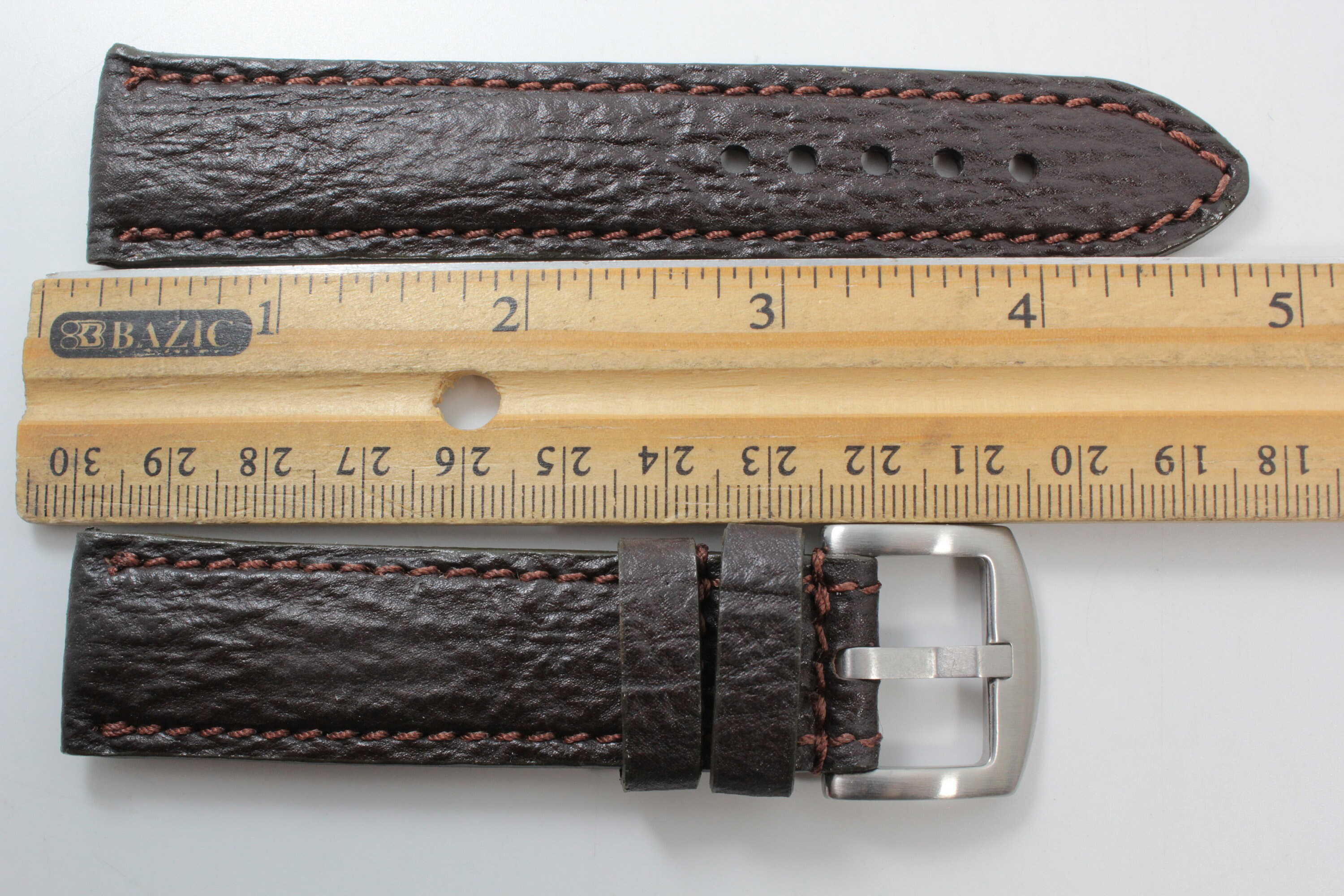 Genuine Handmade Brown Shark Leather Watch Strap 18 20 22 | Etsy