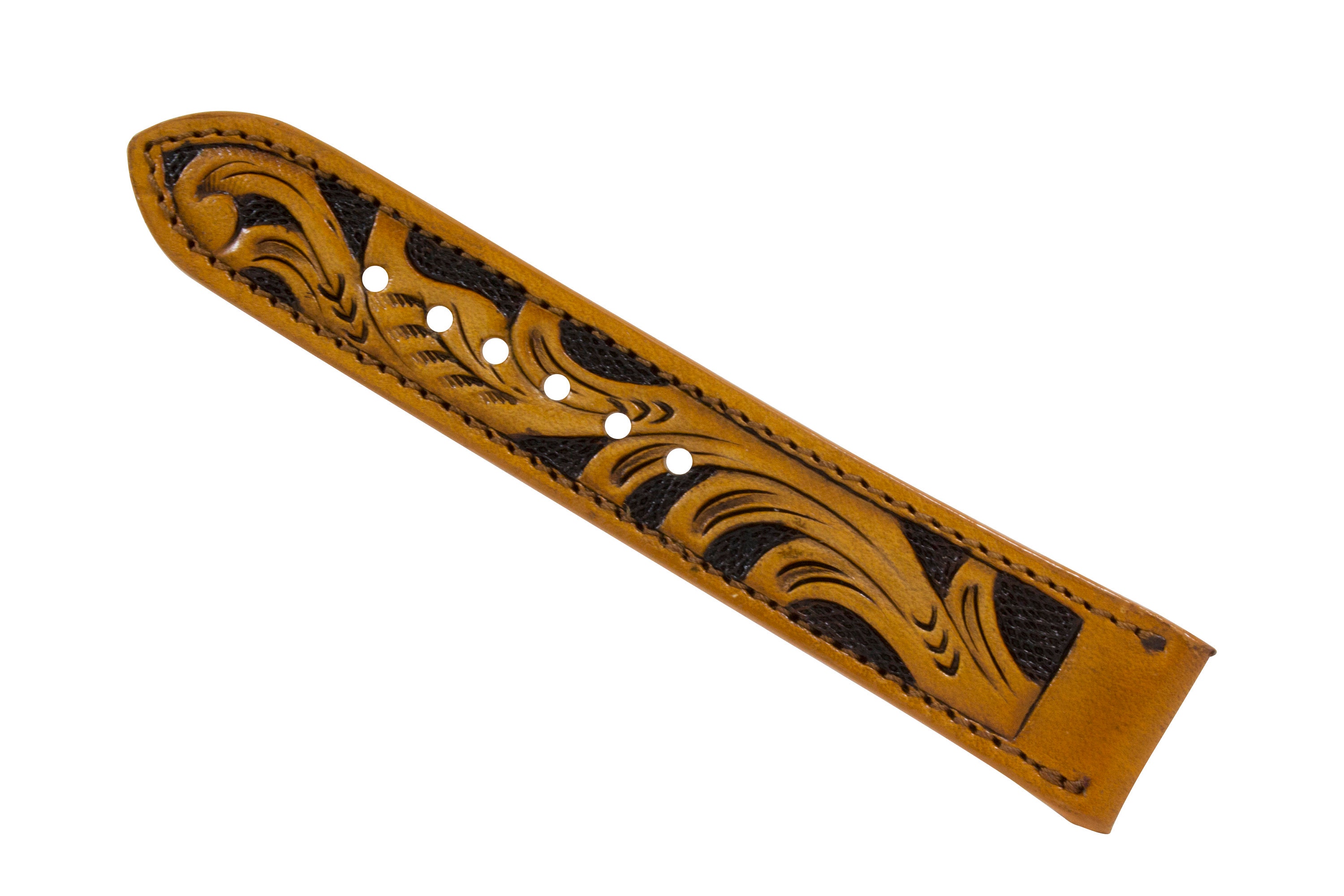 Tan Hand Tooled Leather Watch Strap (handmade in Texas USA) #HT02 - Etsy