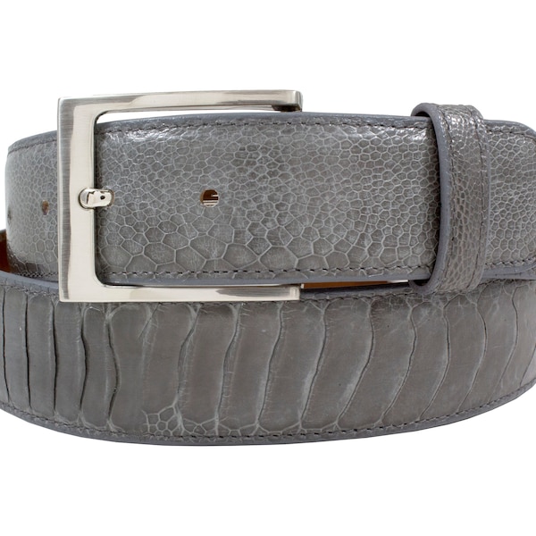 Gray Leather Belt - Etsy