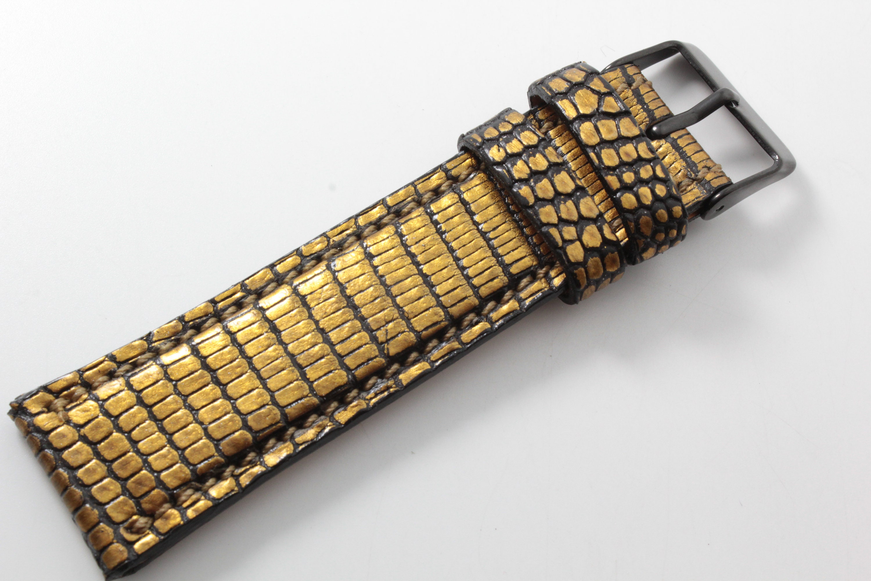 Handmade Genuine Gold Lizard Leather Skin Watch Strap Made in | Etsy
