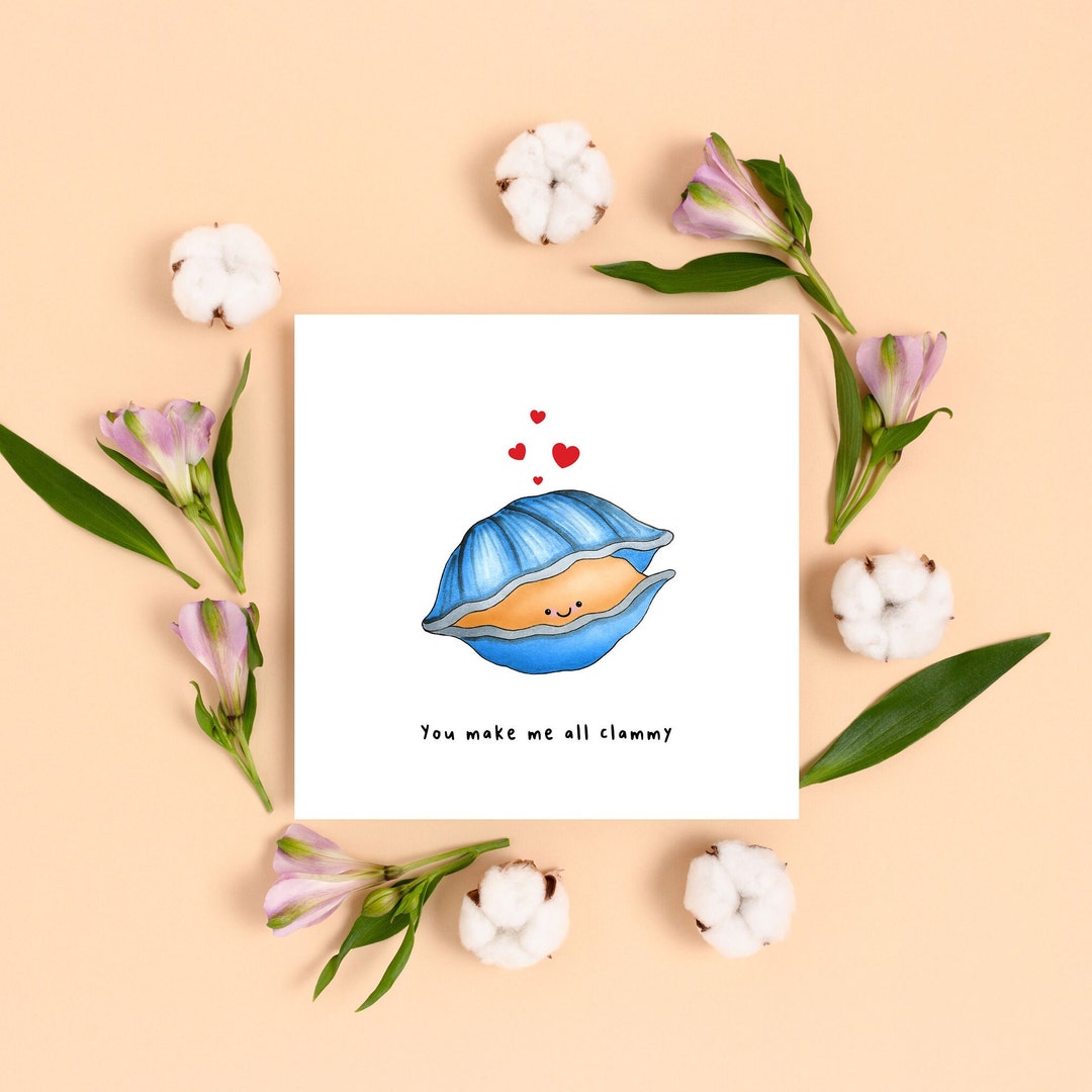 Sweet Clam Love Card, Funny Birthday Card for Boyfriend Girlfriend Him ...