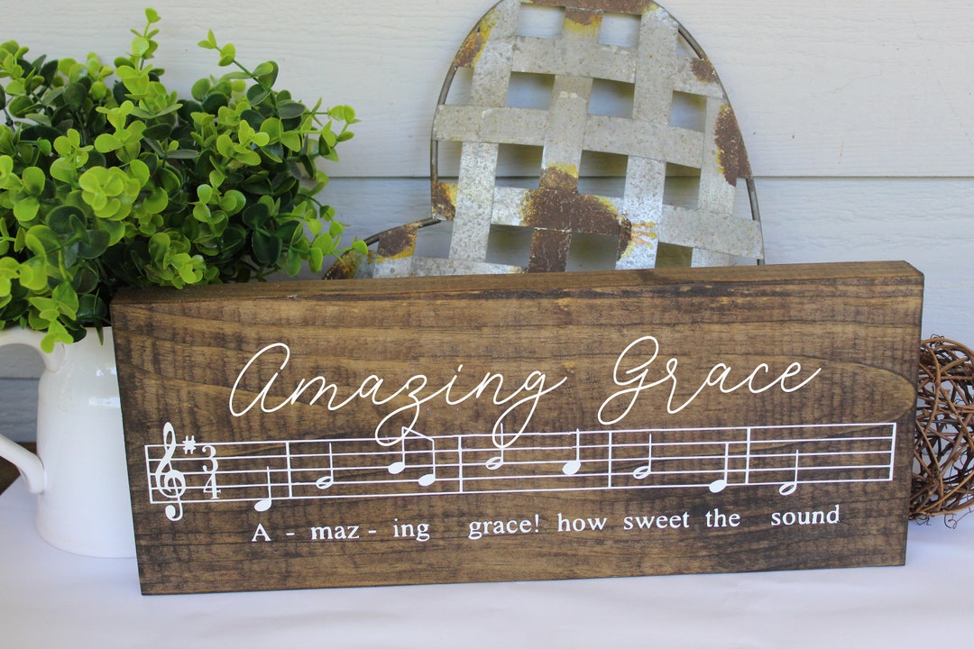 Amazing Grace Wooden Block Farmhouse Rustic - Etsy
