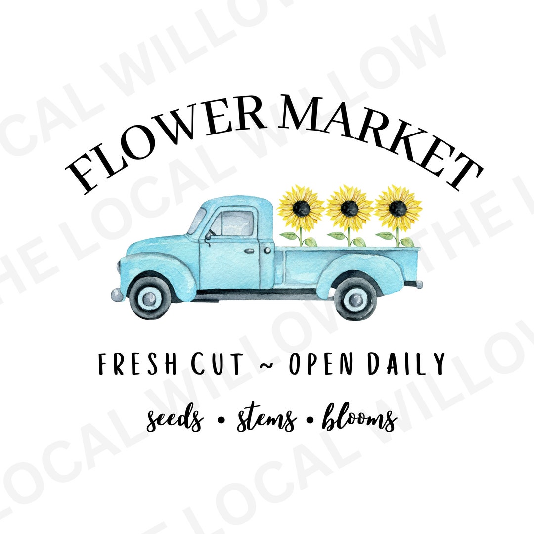 Farm Truck PNG, Flower Market PNG, Spring PNG, Spring Digital File ...