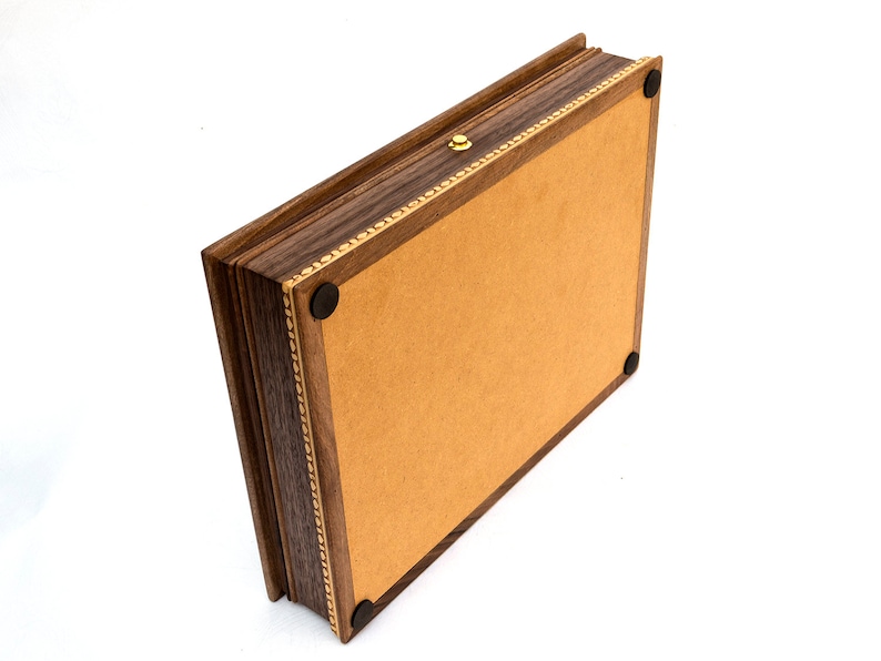 Large Walnut Wood Inlaid Document Box Memory Box - Etsy