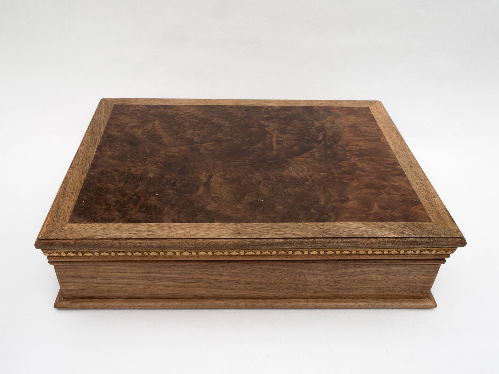 Large Walnut Wood and Walnut Burl Document Box Storage Box - Etsy