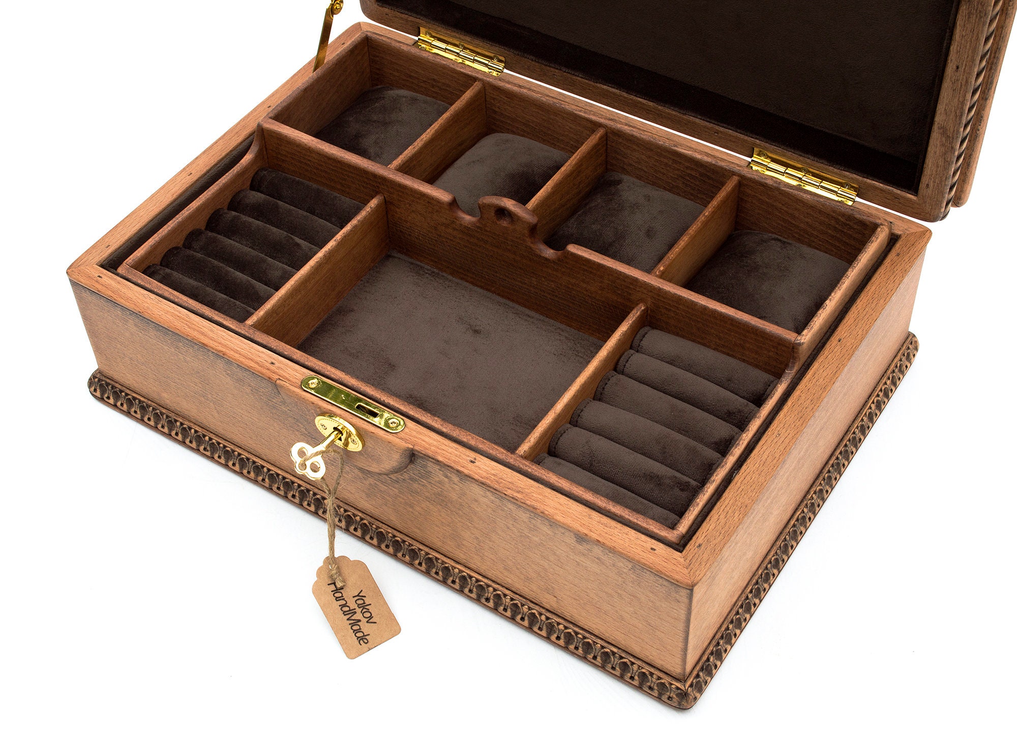 Vintage Extra Large Jewelry & Watches Box With Lock and Key - Etsy UK