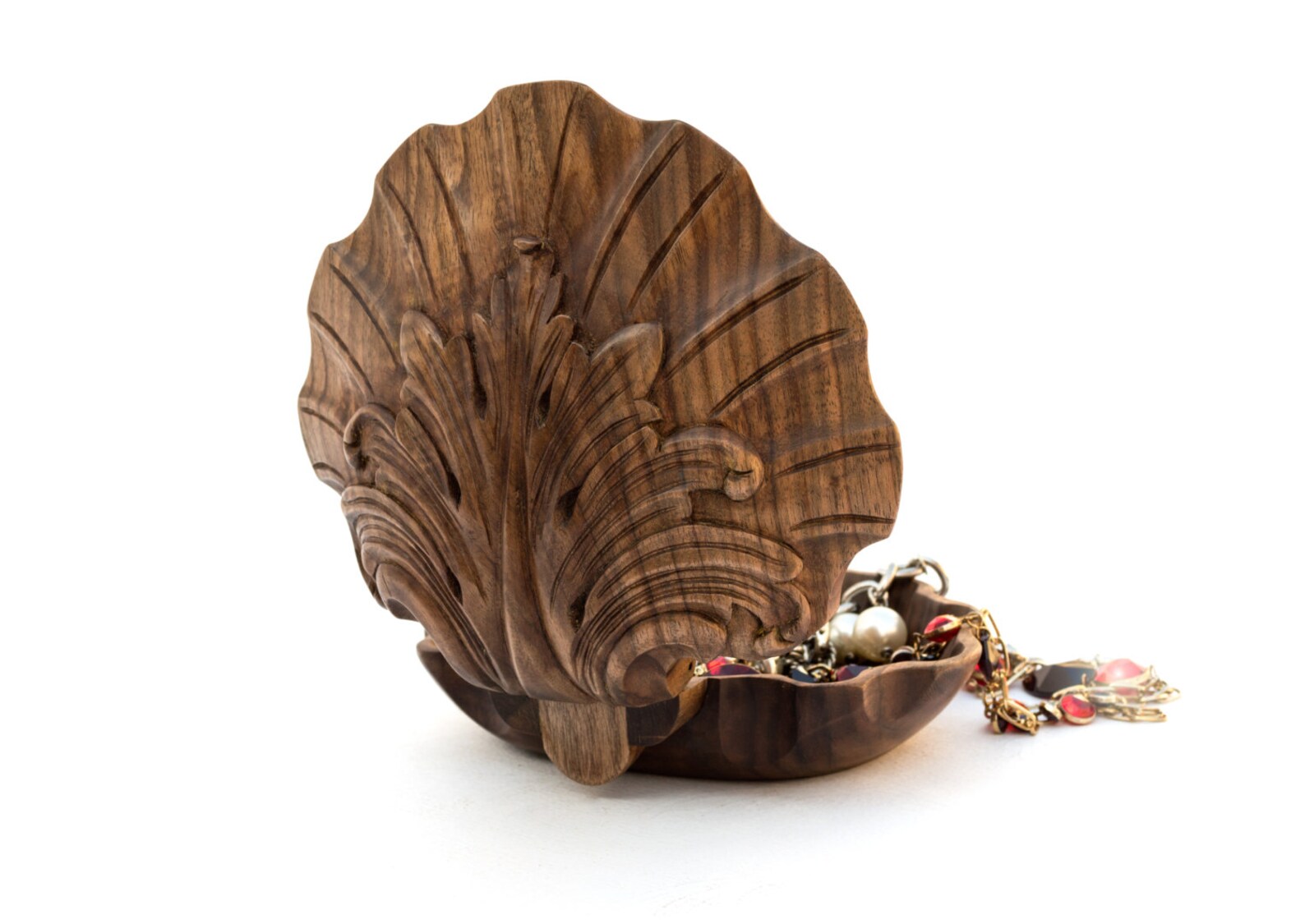 Wooden Seashell Carved Box Wooden Jewelry Box Wood Carving | Etsy