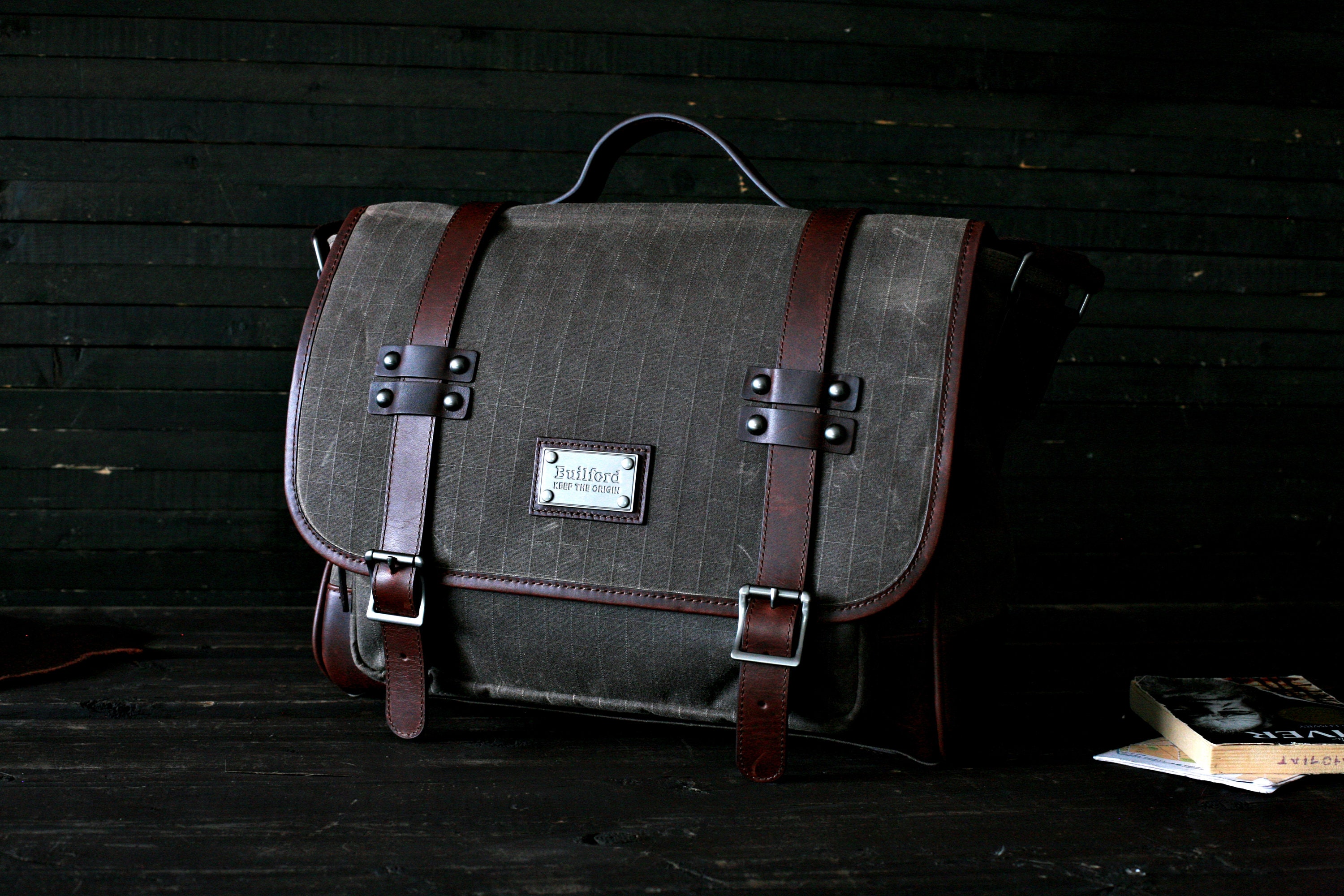 Jeeney Cross Body Waxed Canvas Messenger Bag, Daily Bag for Men ...