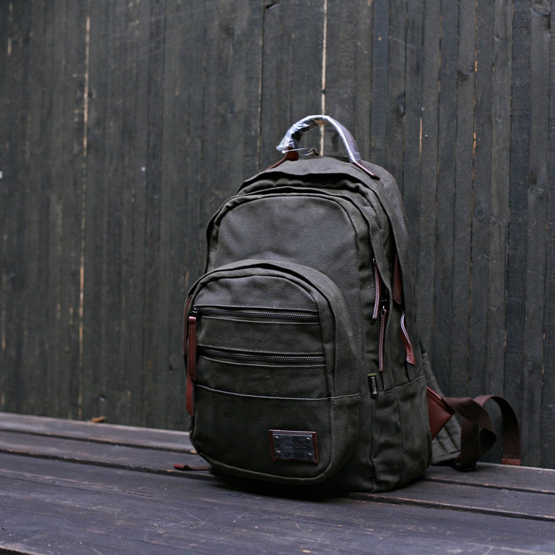 Waxed Canvas Backpack - Etsy