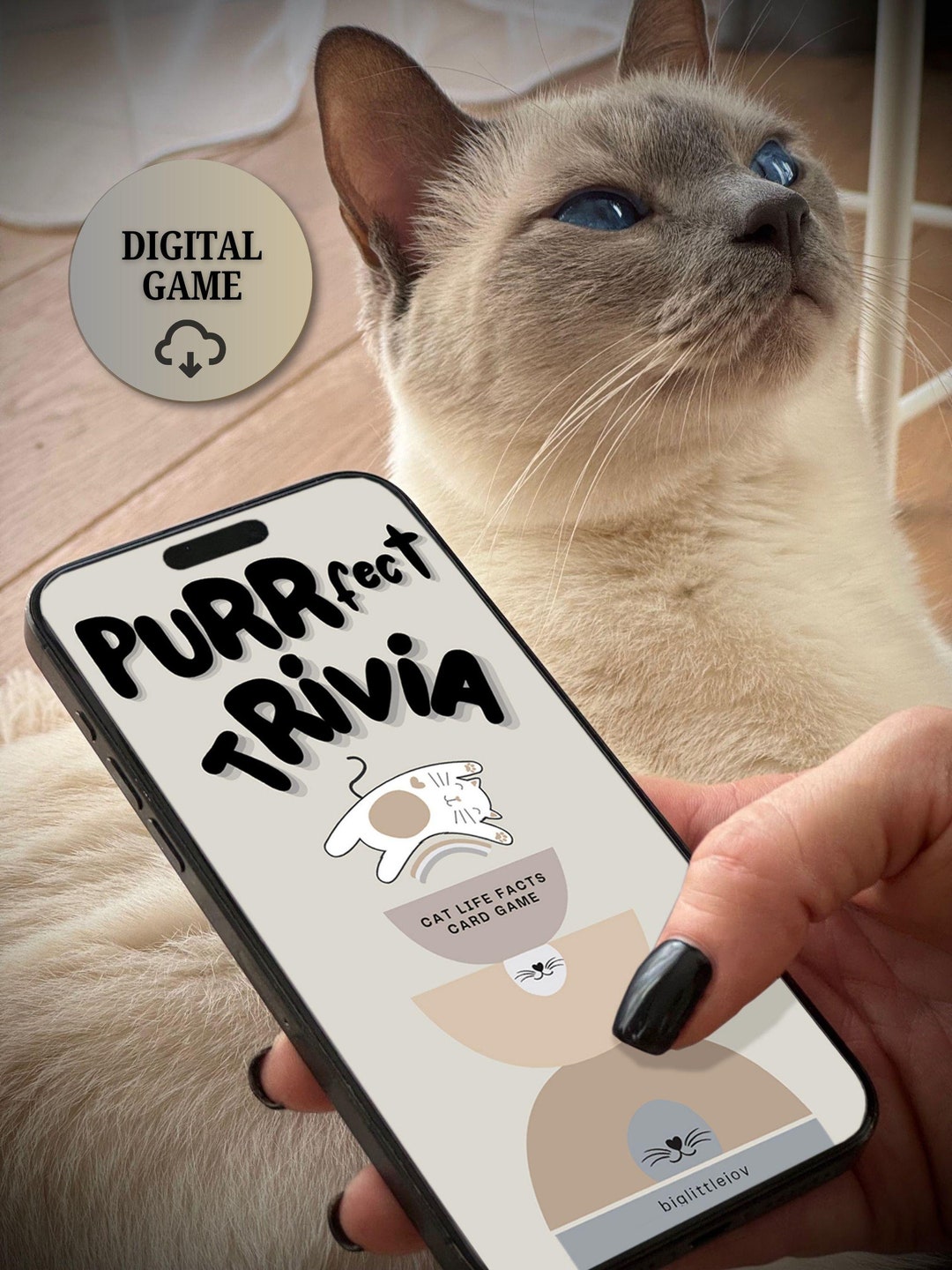 Cat Trivia, Pet Game, Digital Card Game, Educational Cat Game, Gift for ...