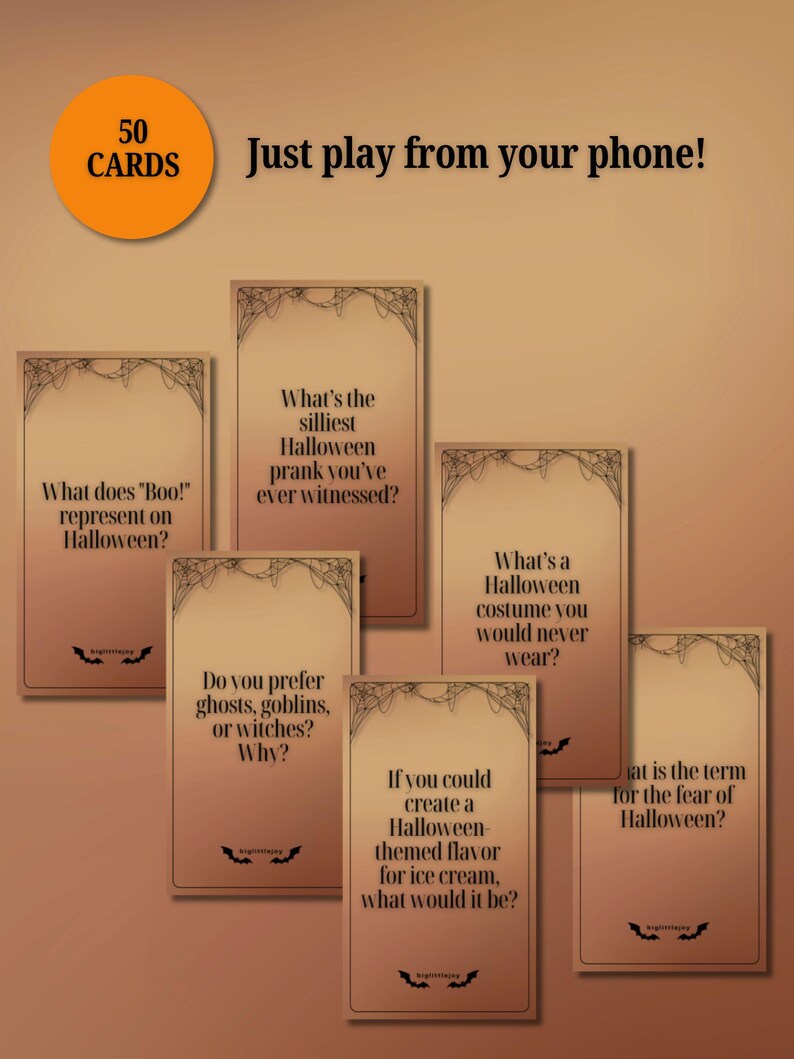 Halloween Game, Cards Digital Game, Cards Game for Phone, Halloween ...