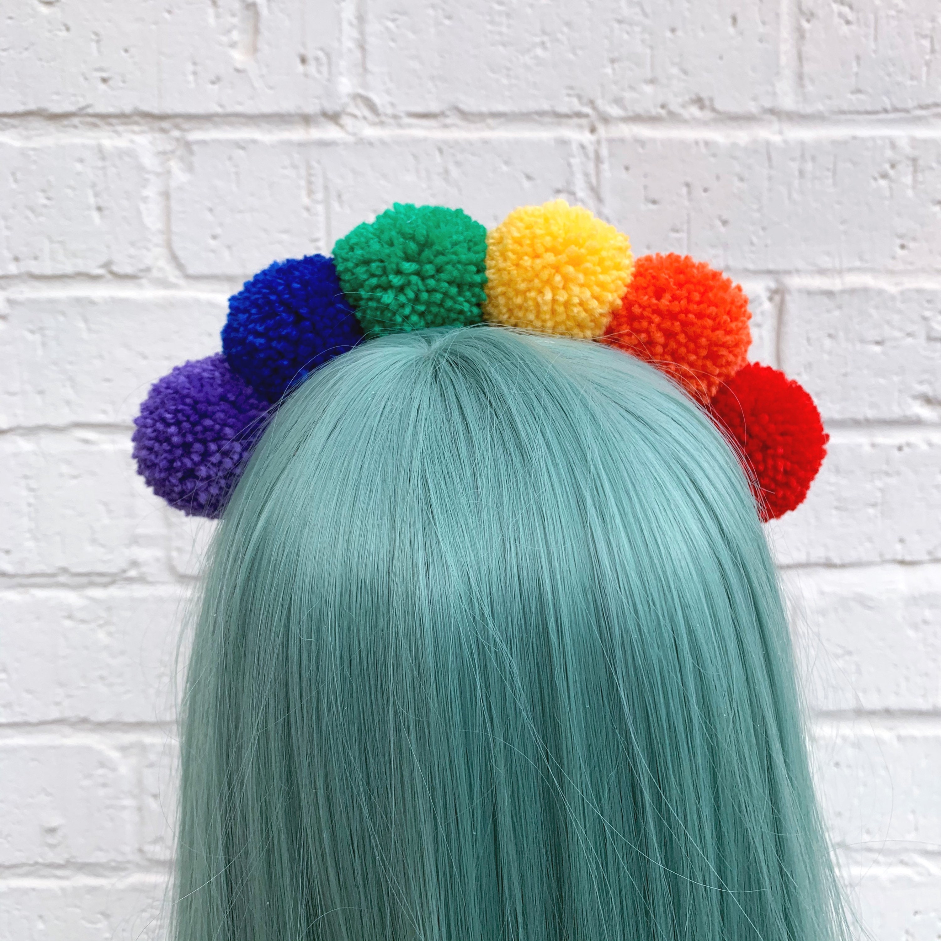 Rainbow Headband Pom Pom Headband LGBTQ Pride Rainbow Pom | Etsy