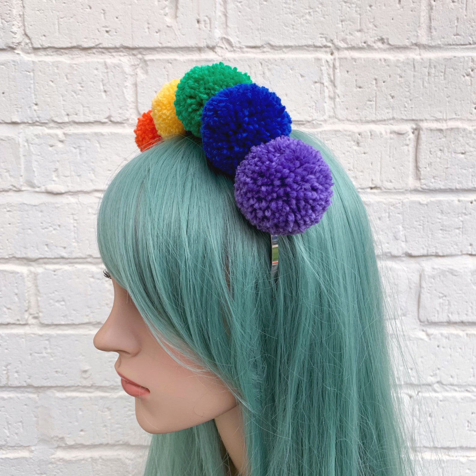 Rainbow Headband Pom Pom Headband LGBTQ Pride Rainbow Pom - Etsy